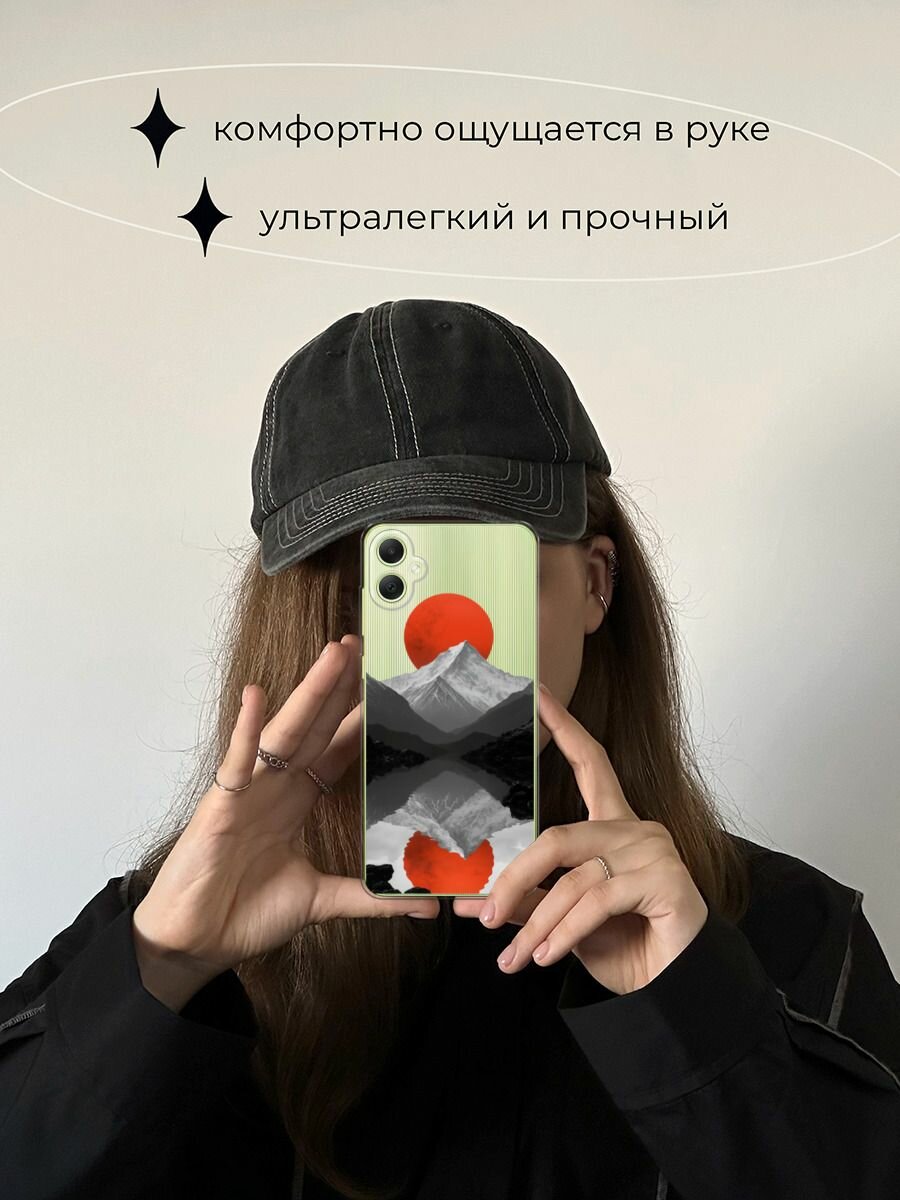 Чехол на Samsung Galaxy A05 / Самсунг Галакси A05 с принтом Белая гора 2, прозрачный — фото 1