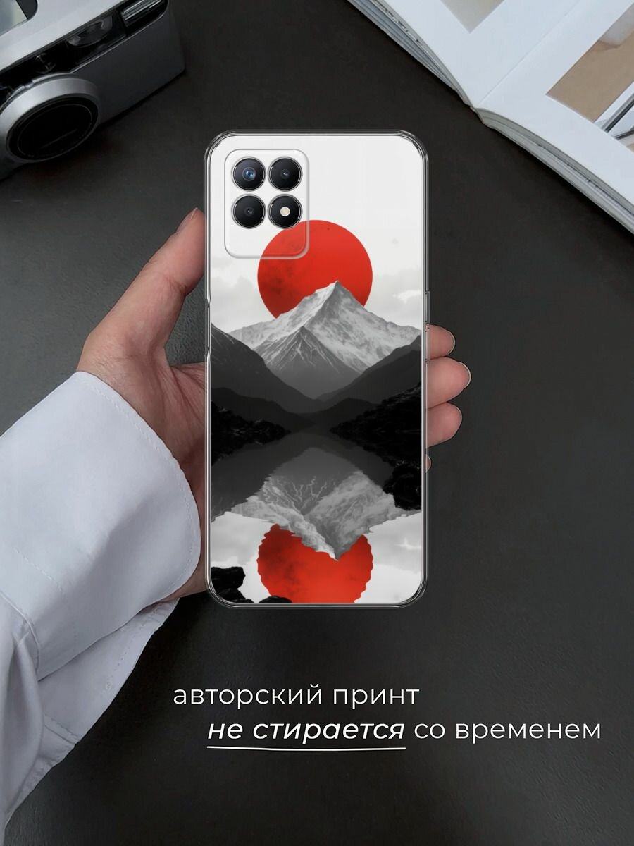 Силиконовый чехол на Realme 8i / Реалми 8i с принтом Белая гора — фото 1