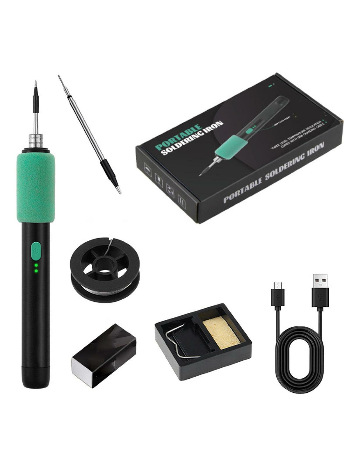 USB-паяльник с регулируемой температурой, 230-450 ℃, Сварочный припой Портативный