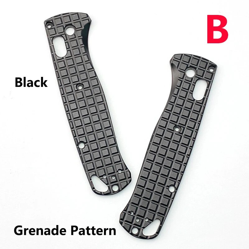 Накладки для ножей Benchmade Bugout 535 из алюминиевого сплава Серый, Type B Black