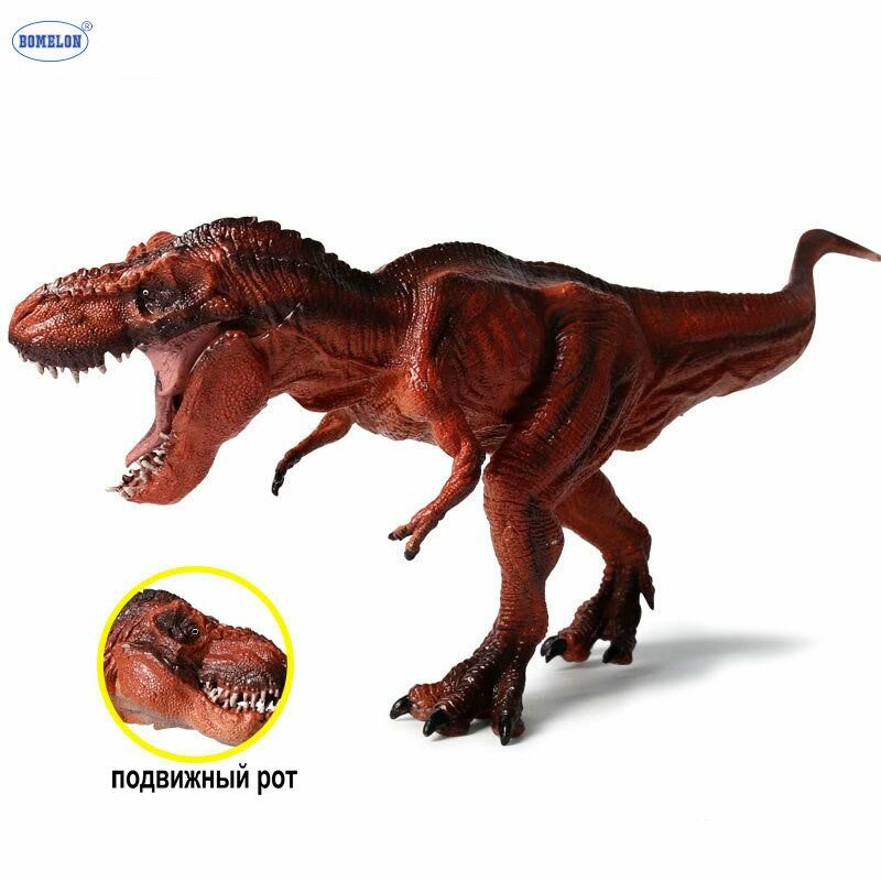 Фигурка тираннозавра Рекса 30 см, оранжевый T-Rex, Подвижный рот, Большой динозавр Игрушечная модель, фигурки животных, игрушки для детей и мальчиков
