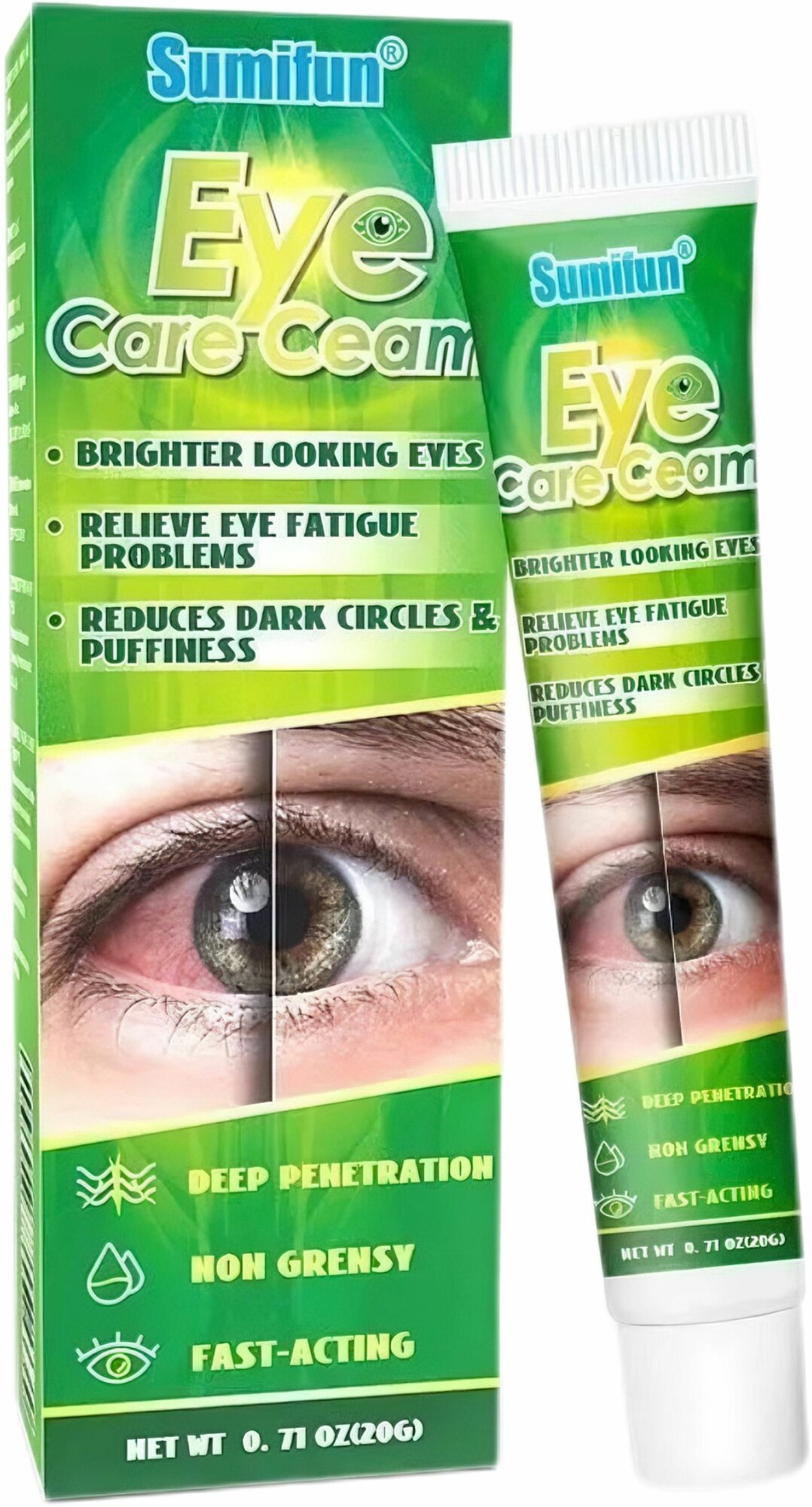 Sumifun Мазь для глаз снимает красноту и раздражение, Eye care cream, 20 гр