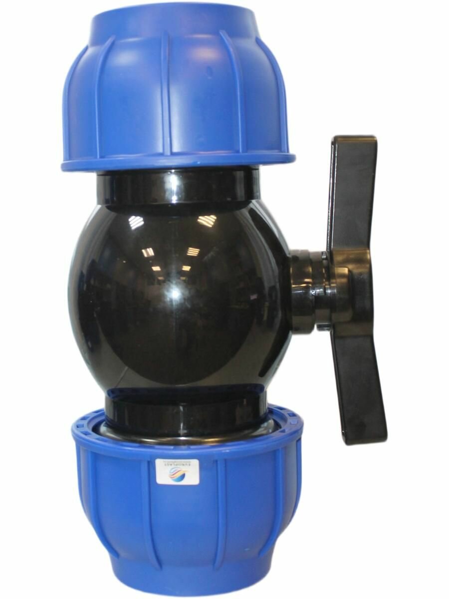 Шаровой кран 110мм ПНД PN16 - Цанга D110 мм/Цанга D 110 мм компрессионный запорный фитинг для труб ПНД