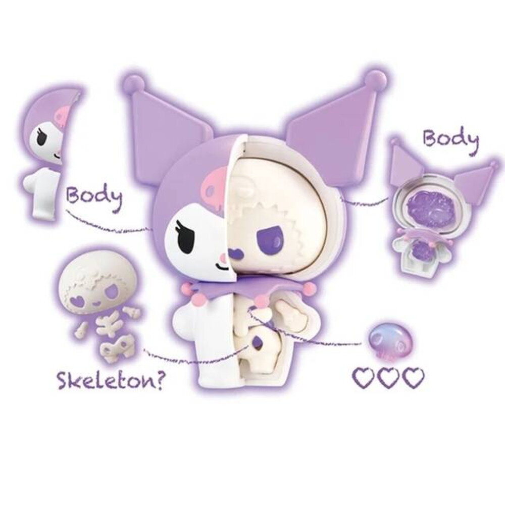 Набор фигурок Sanrio Cartoon Box Half Skull Hello Kitty Cinnamoroll Melody Kuromi, собранная модель, статуэтка, кукла, подарок, игрушка.