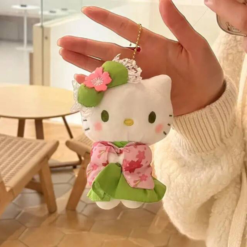 Милый брелок Hello Kitty Kitty в виде кимоно цвета матча, аниме, кулон для школьной сумки, игрушка для девочки, украшение в виде кимоно, кулон, подарок для пары.