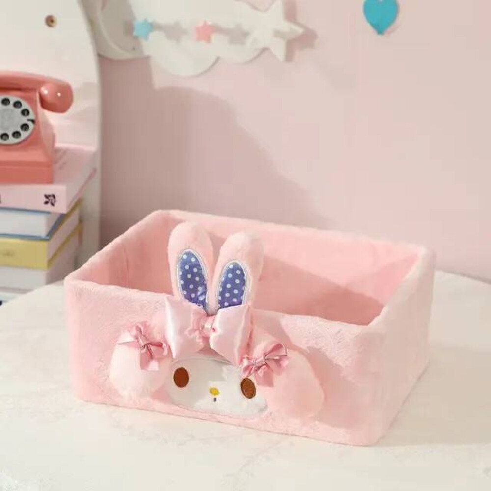 Kawaii My Melody Home Desktop Cosmetic Storage Box Anime Sanrio Girly Heart Cute Large Capacity Clothing Toys Ordering Box