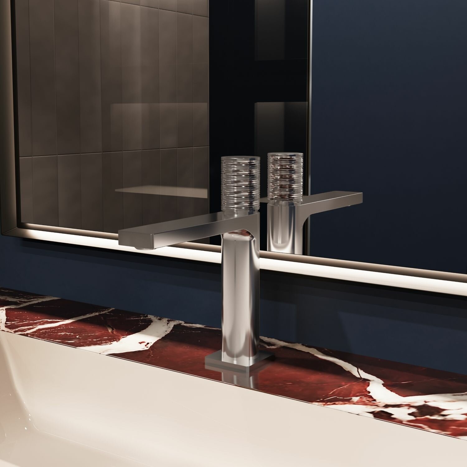 Смеситель для раковины Vincea Domus, латунь, PVD покрытие, аэратор, серебристый