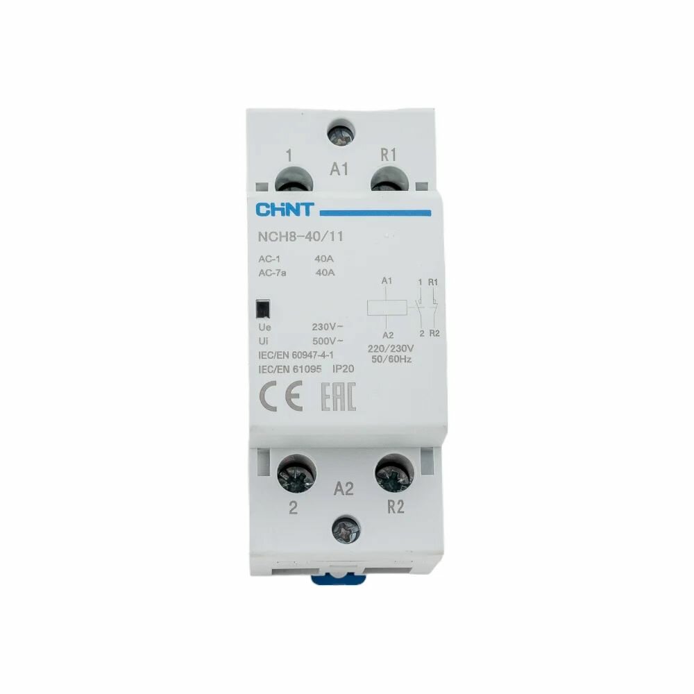 Модульный контактор CHINT NCH8-40/11 40A 1НЗ+1НО AC 220/230В 50Гц 256083