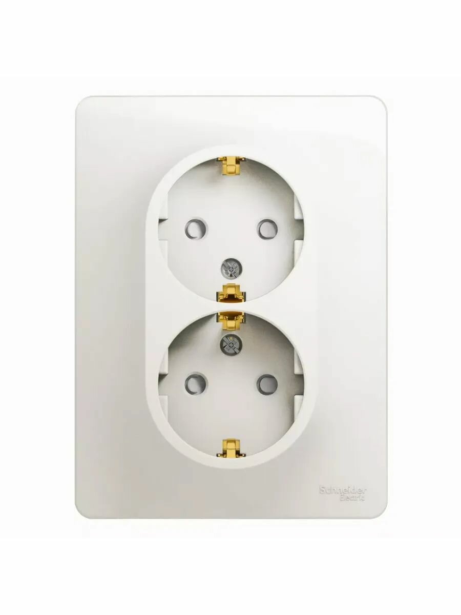 Розетка 2-м СП Glossa 16А IP20 250В с заземл. защ. шторки в сборе перламутр. код GSL000626 Schneider Electric ( 1шт. )