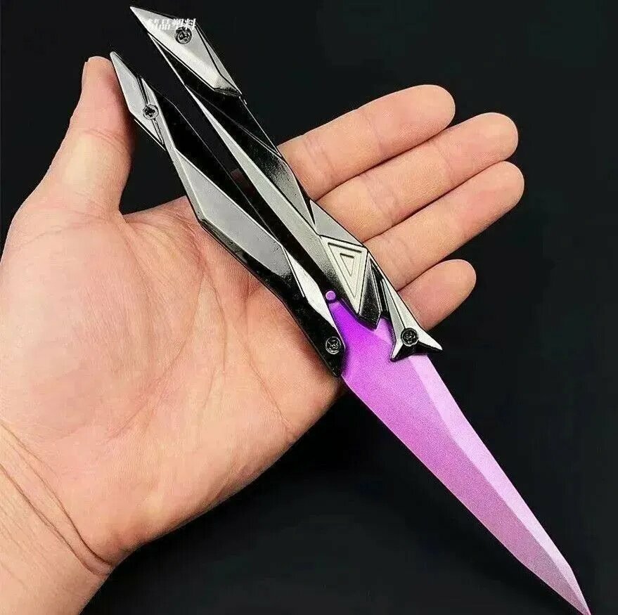 Valorant нож, Градиентный розовый, пластик, Нож-бабочка,1 шт.