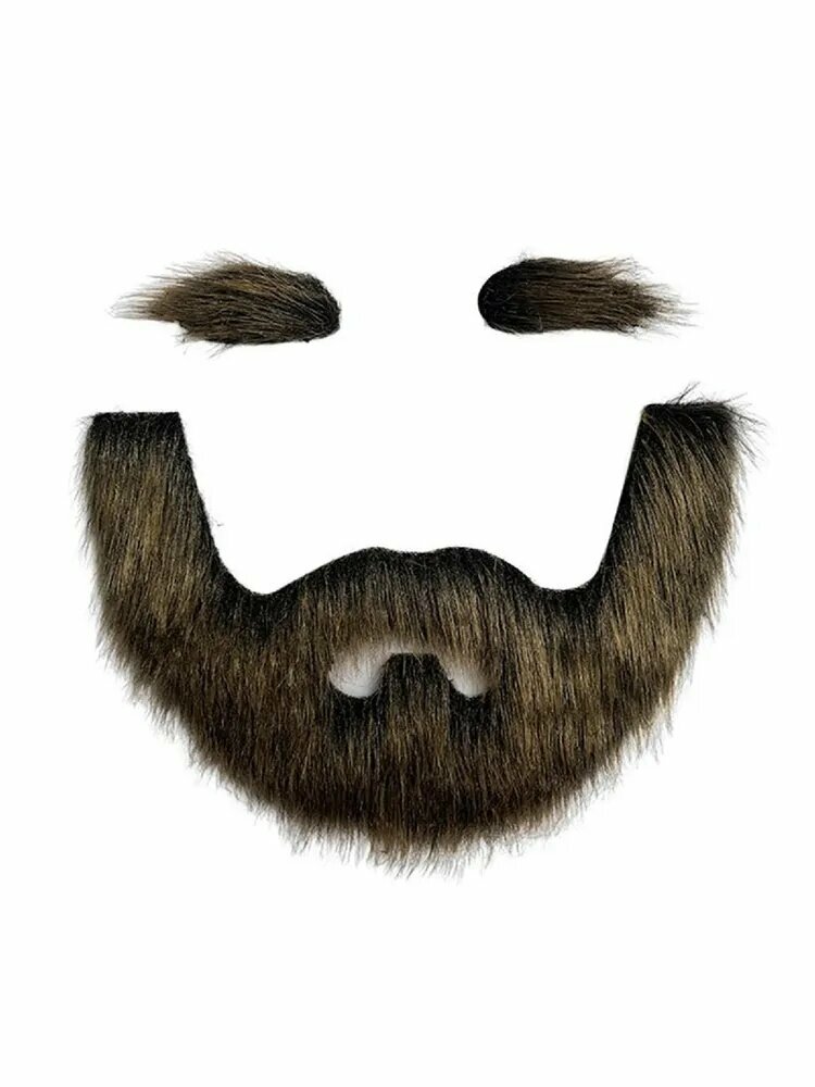 (1 набор) смешные накладные усы и брови - черно-золотые