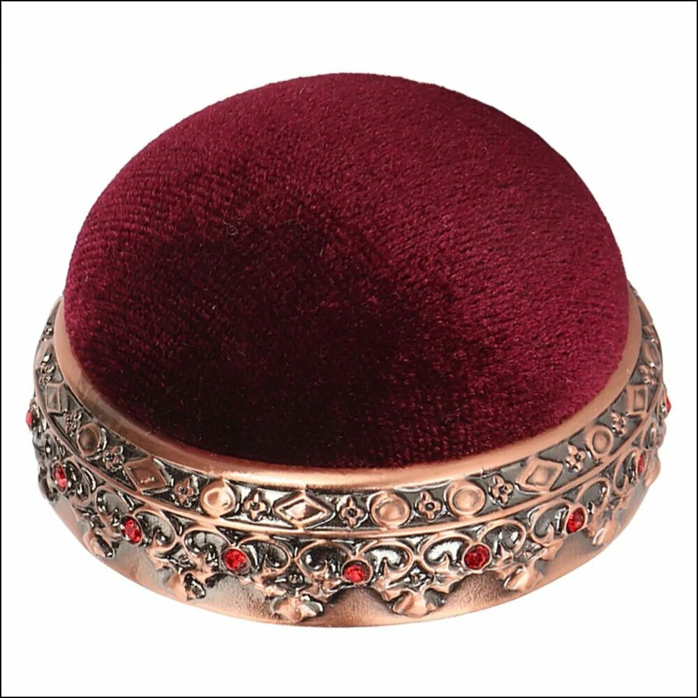 Игольница с камнями винтажная красно-бронзовая，（Рекомендуемые качественные продукты）