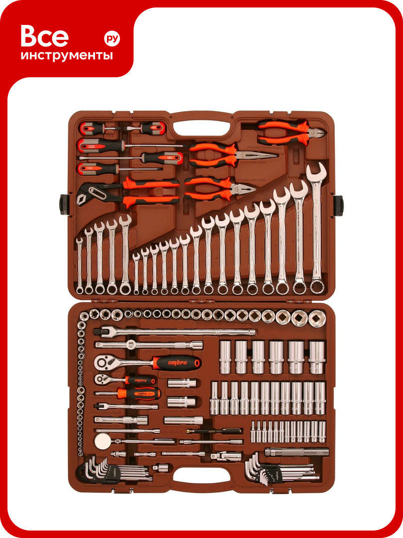 Универсальный набор инструмента Ombra OMT141S 1/4 DR, 3/8 и 1/4 DR, 141предмет. 55462 055462