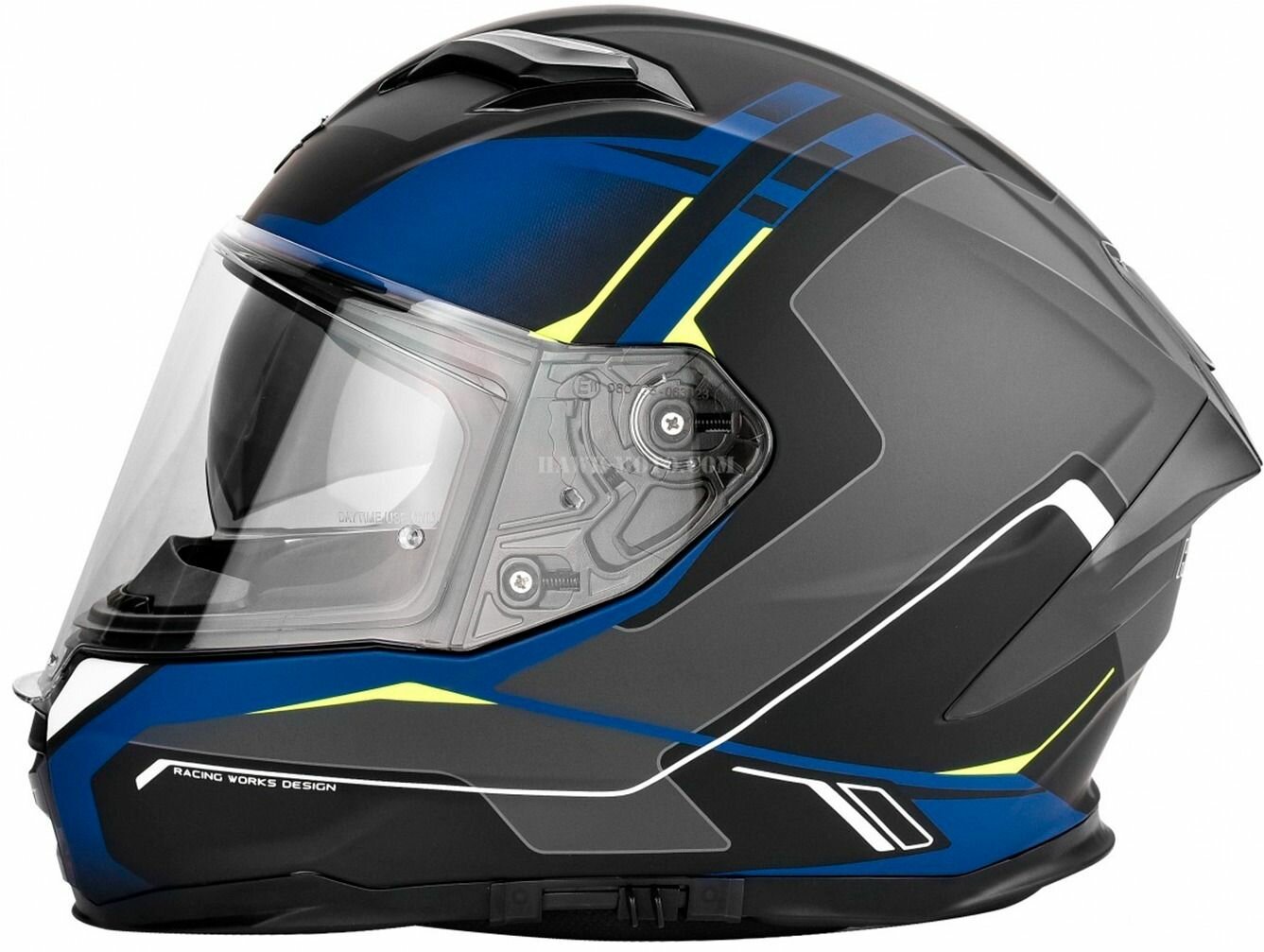 Мотошлем интеграл Hawk Moto Sport / Черно-синий (L / Черный, Синий)