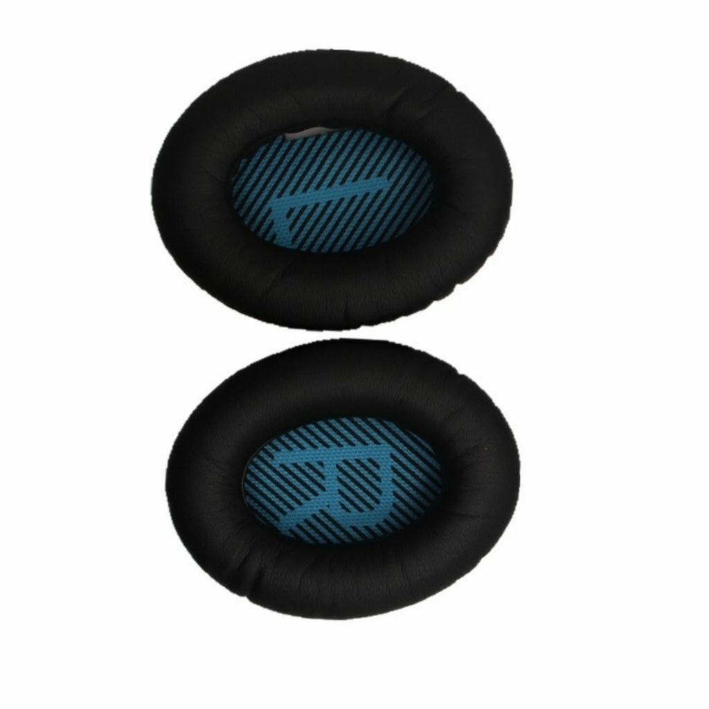 Чехол для наушников BOSE, амбушюры, черные с синей хлопковой подушечкой LR