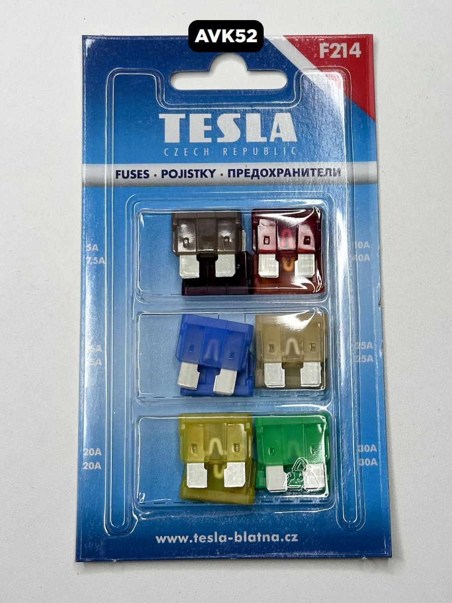Набор предохранителей Tesla F214, автомобильные, флажковые, 5-40A