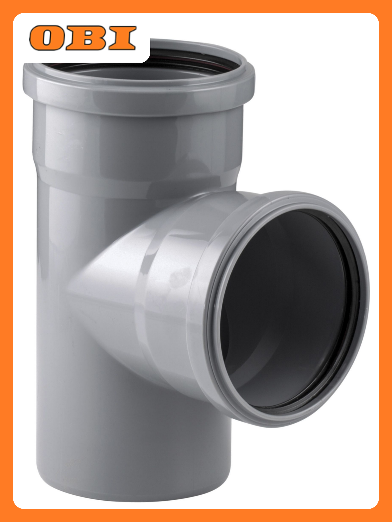 Тройник ВК Политрон RTP, полипропилен, раструбный, 110мм, 235мм, серый