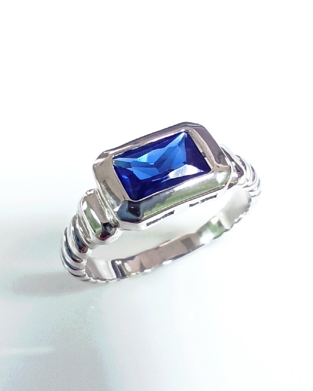 Печатка, серебро, 925 проба, родирование, аквамарин синтетический