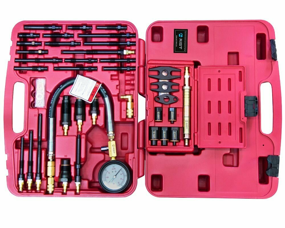 Компрессометр универсальный для дизельных двигателей грузовых и легковых автомобилей с насадками AIST 19203305 манометр измерения компрессии дизеля