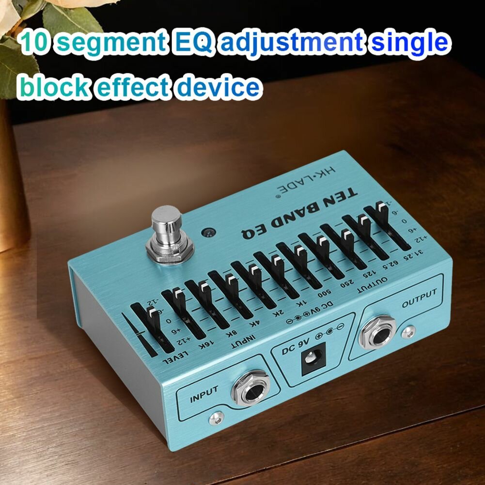 10-полосная педаль для электрической бас-гитары True Bypass EQ Эквалайзер Педаль эффектов для гитары