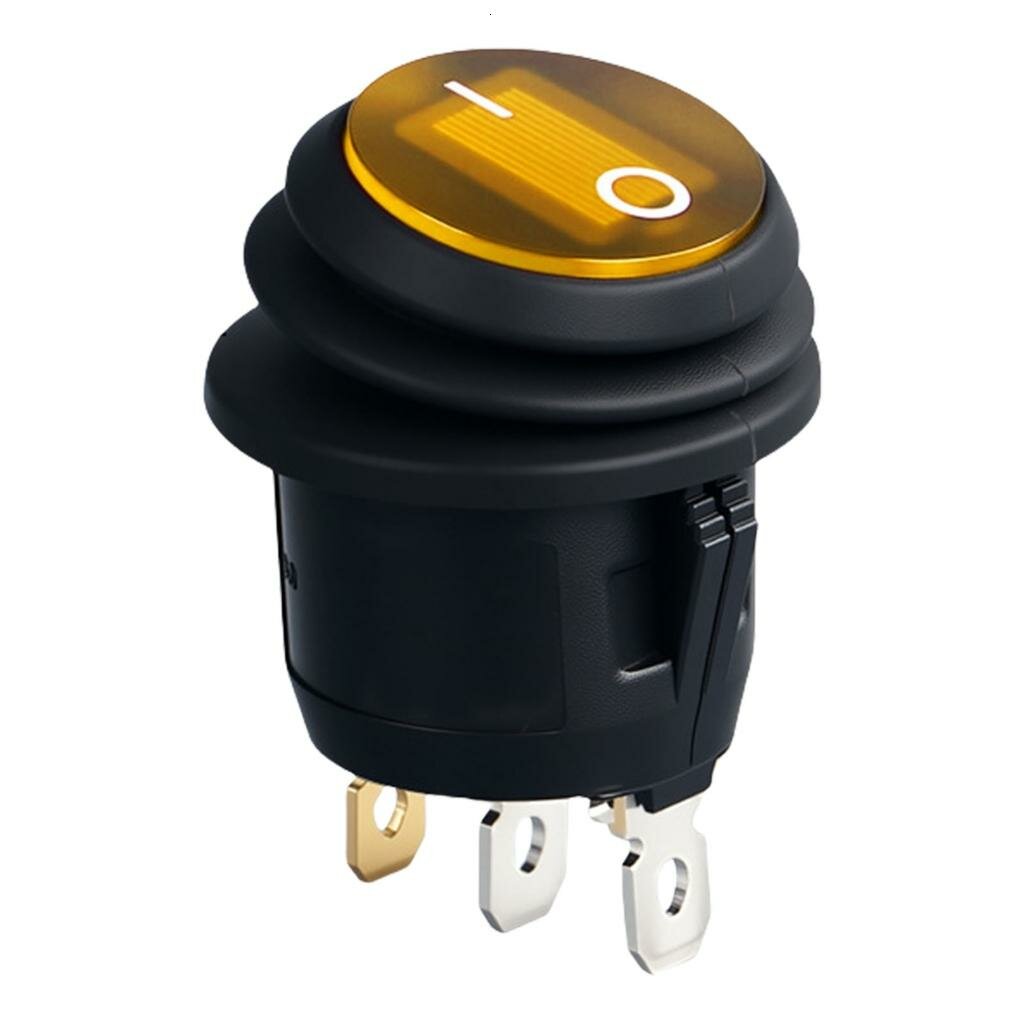 Черные кнопочные выключатели IP65 220 В 16 А для наружного оборудования, Желтый