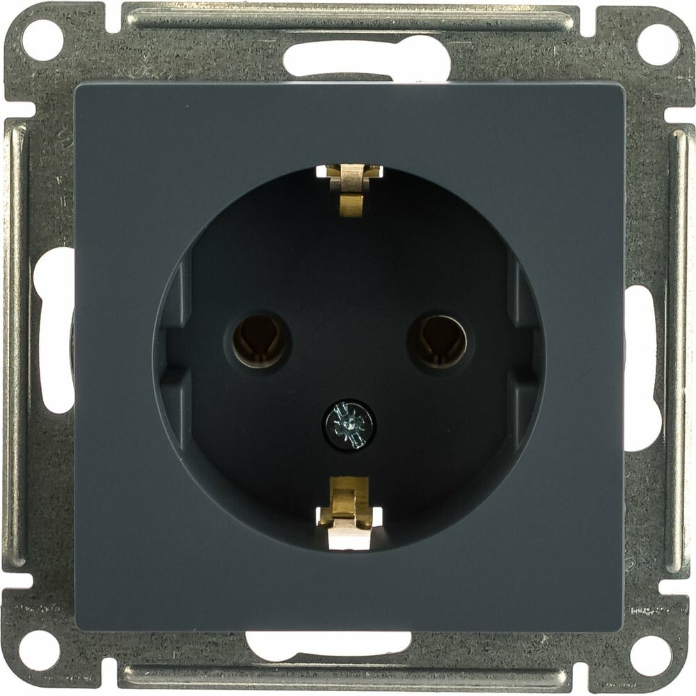 Розетка Systeme Electric (Schneider Electric) ATLASDESIGN с заземлением, 16А, грифель ATN000743