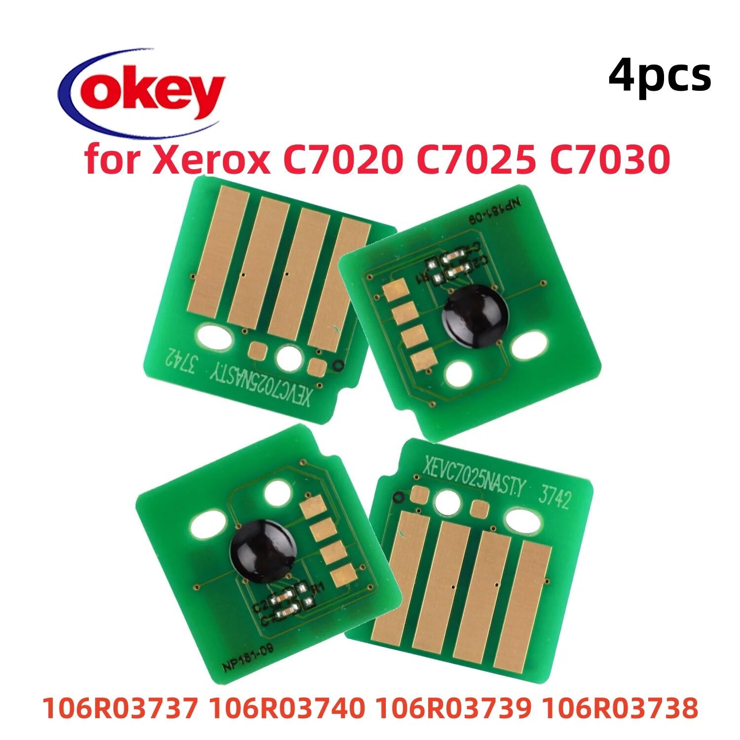 Чипы для тонер-картриджей Cokey для Xerox Versalink C7020 C7025 C7030 4pcs 106R03737-40