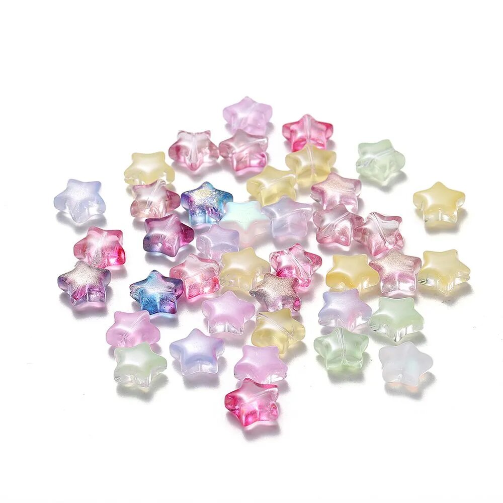 Бусины звезды звездочки глазурованных бусин 50 шт, размер 9.9х9.6 мм, сделанных своими руками.