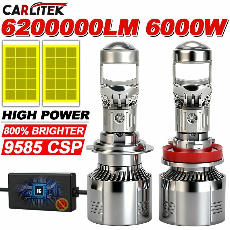 H7 H4 Светодиодные линзы проектора Hi/Low H8 H11 H9 9005 HB3 9006 HB4 Автомобильные фары 12 В 24 В Canbus 6200000LM 6000 Вт LHD Мини противотуманные фары