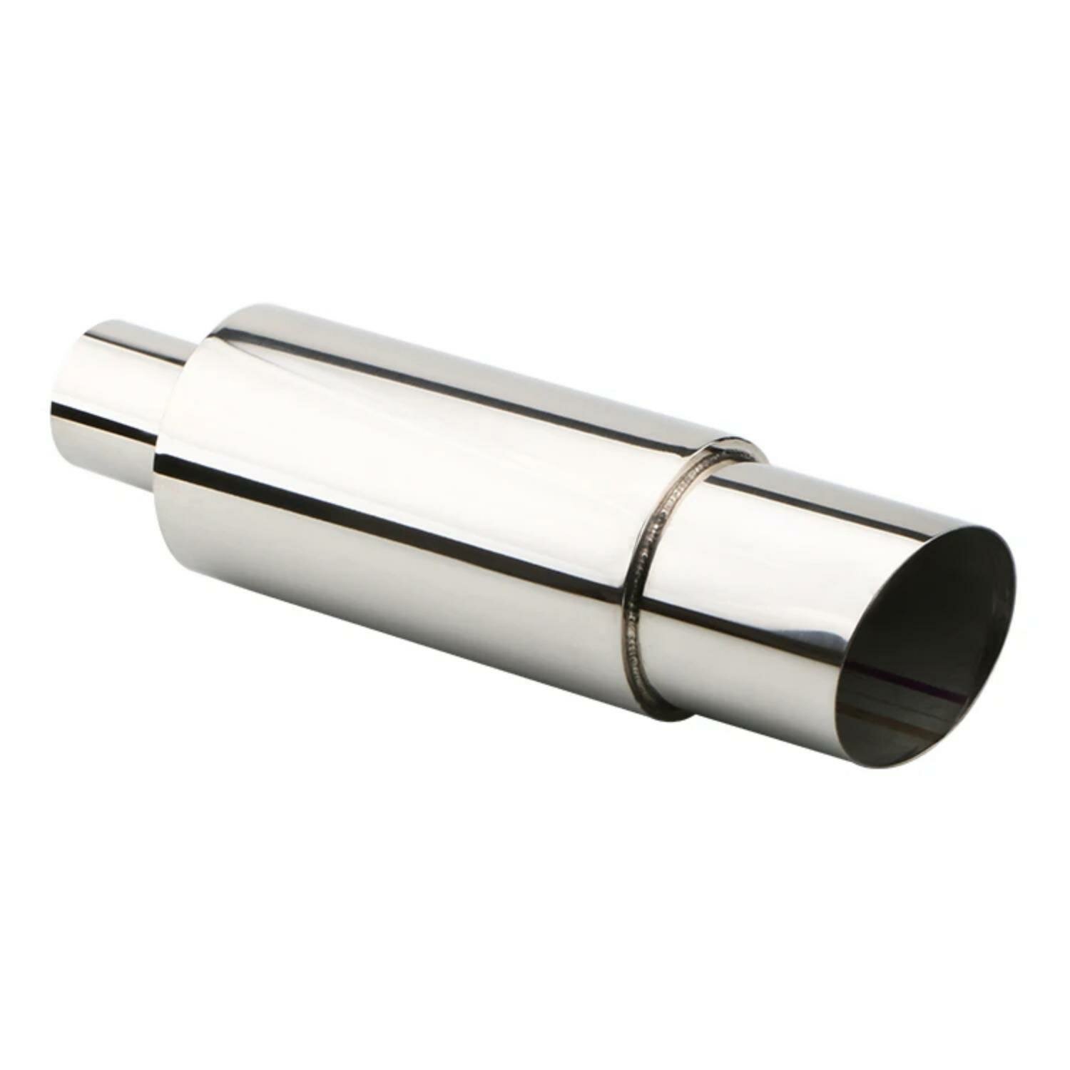 Автомобильная универсальная размеры прямая барабан модификация выхлопной труба спортивный автомобиль звук барабан нержавеющая сталь задняя секция прямая барабан 304 нержавеющая сталь выхлопной труба интерфейс 55мм, цвет серебристый, обжаренный синий,