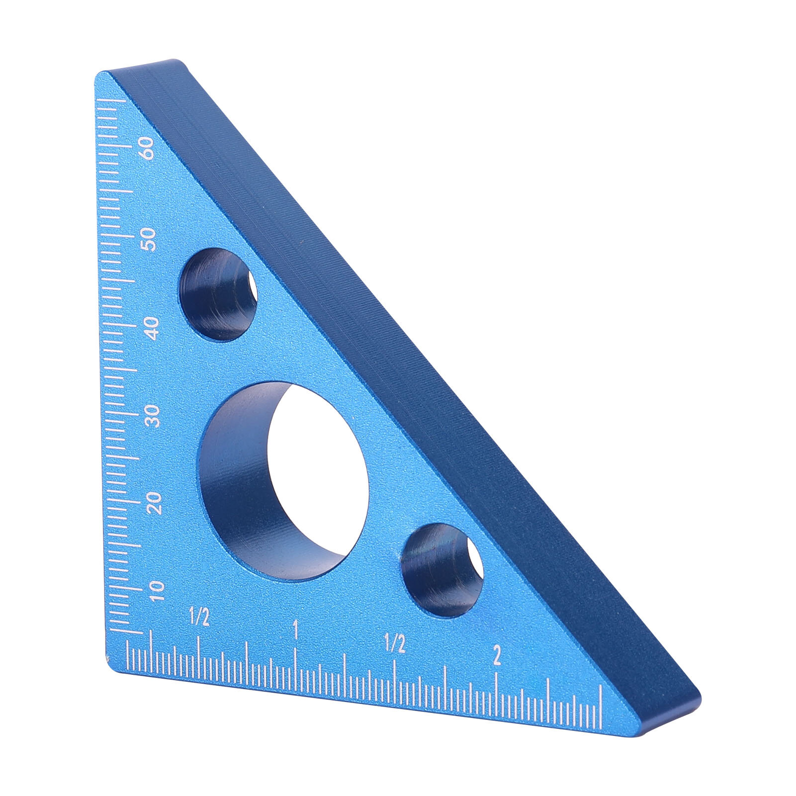 Линейка для деревообработки треугольная из алюминиевого сплава, линейка для измерения высоты с метрической и дюймовой шкалами, квадрат для деревообработки, набор измерительных инструментов, размеры: маленький, большой (выбор), цвета: синий, красный