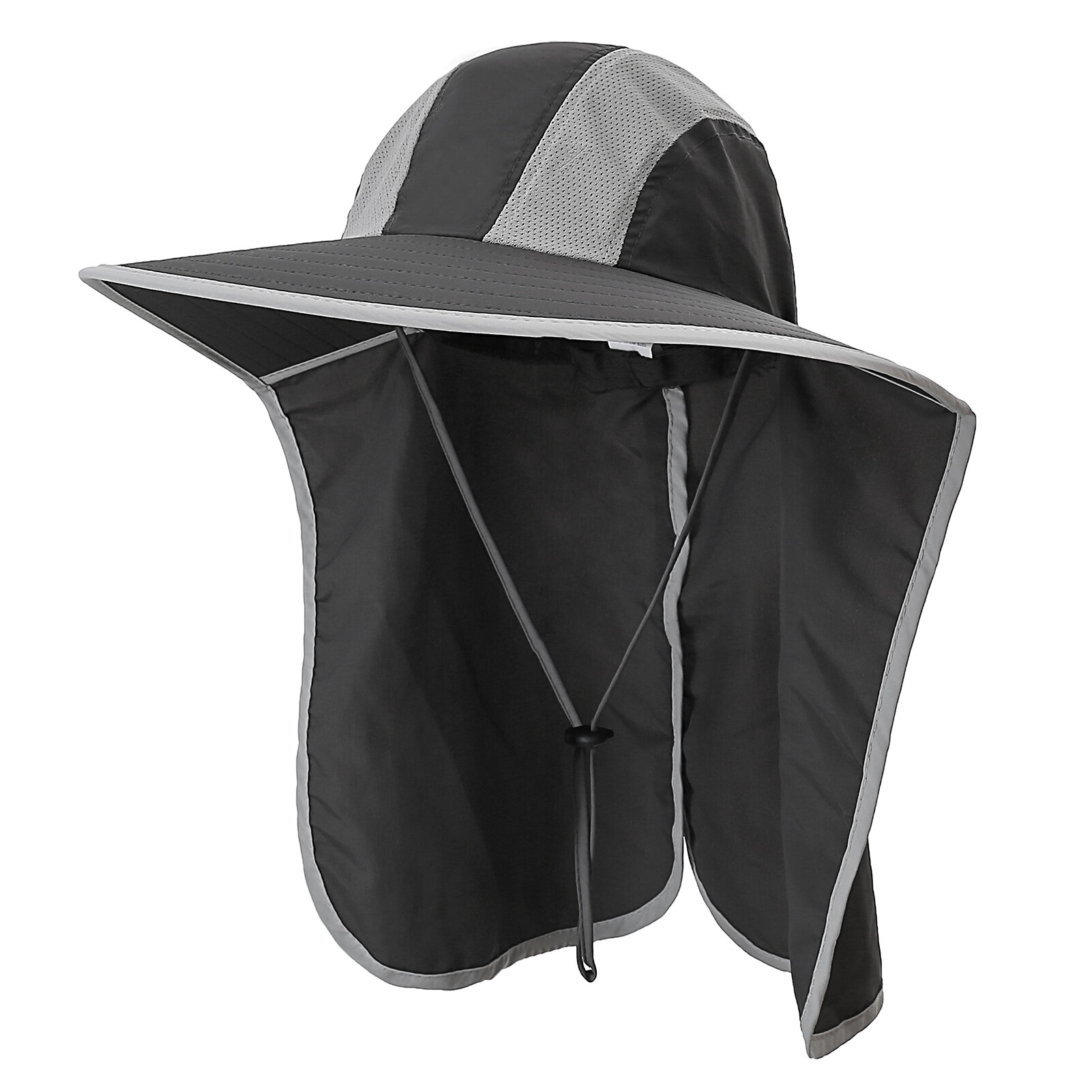 Шляпа солнечная с широким козырьком и защите шеи для мужчин и женщин UV Protection для кемпинга, походов, рыбалки, цвет: темно-синий / темно-серый / светло-серый / армейский зеленый, материал: нейлон, обхват головы: 57-62 см / 22.4-24.4 дюйма, вес: около
