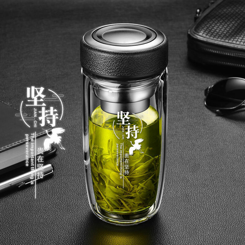 2025 Новый стеклянный стакан для воды, сверхбольшая емкость, высококачественный стакан для питья, домашний чайный стакан с разделением воды, стакан для заваривания чая