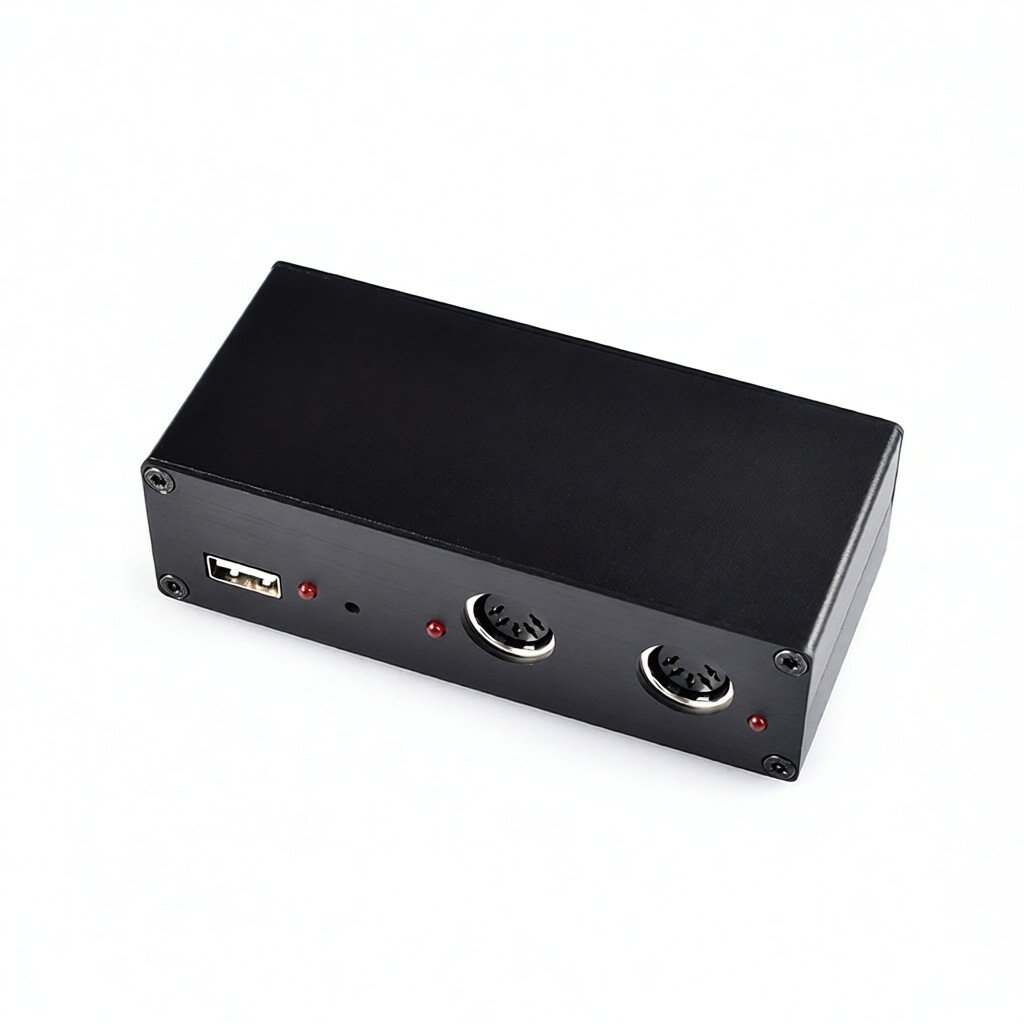 DOREMiDi MIDI Host Box USB High Speed 1-in 1-out 16 Channel MIDI Interface USB to MIDI Converter для MIDI Keyboard Electric Blow Tube Electric Drum USB2.0 5V/2A 480Mbps 11.5*5.3*3.3cm 150g с USB Power Cord