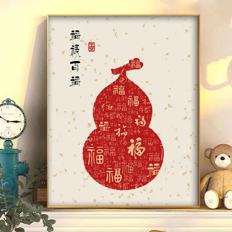 Цифровая масляная живопись "Фортуна и процветание" с золотой краской, акриловая ручная раскраска, снятие стресса, благословение, декоративная живопись для гостиной