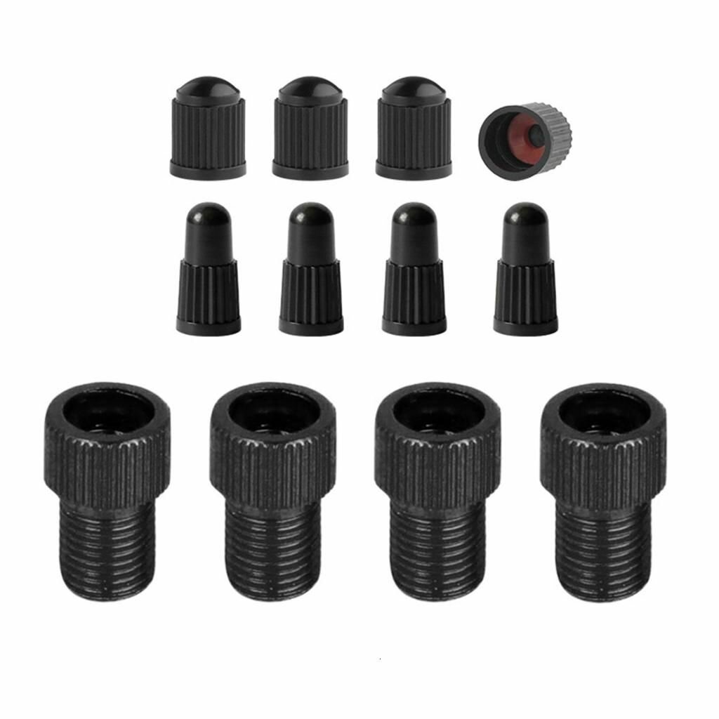 Адаптеры Presta-Schrader для велонасоса, 4 шт, Черный