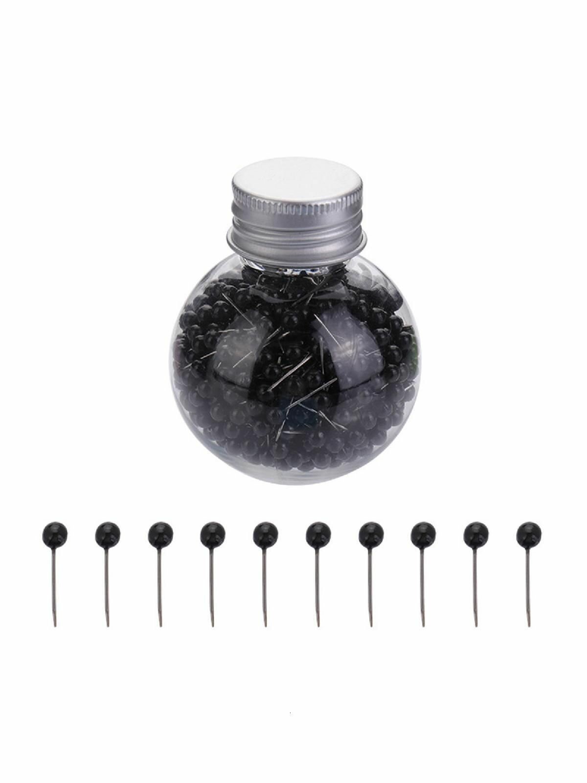 Круглые булавки для шитья (600 шт), Черный