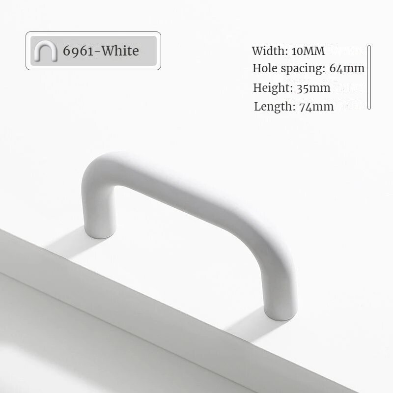 Ручка для шкафа White 6961, 64mm