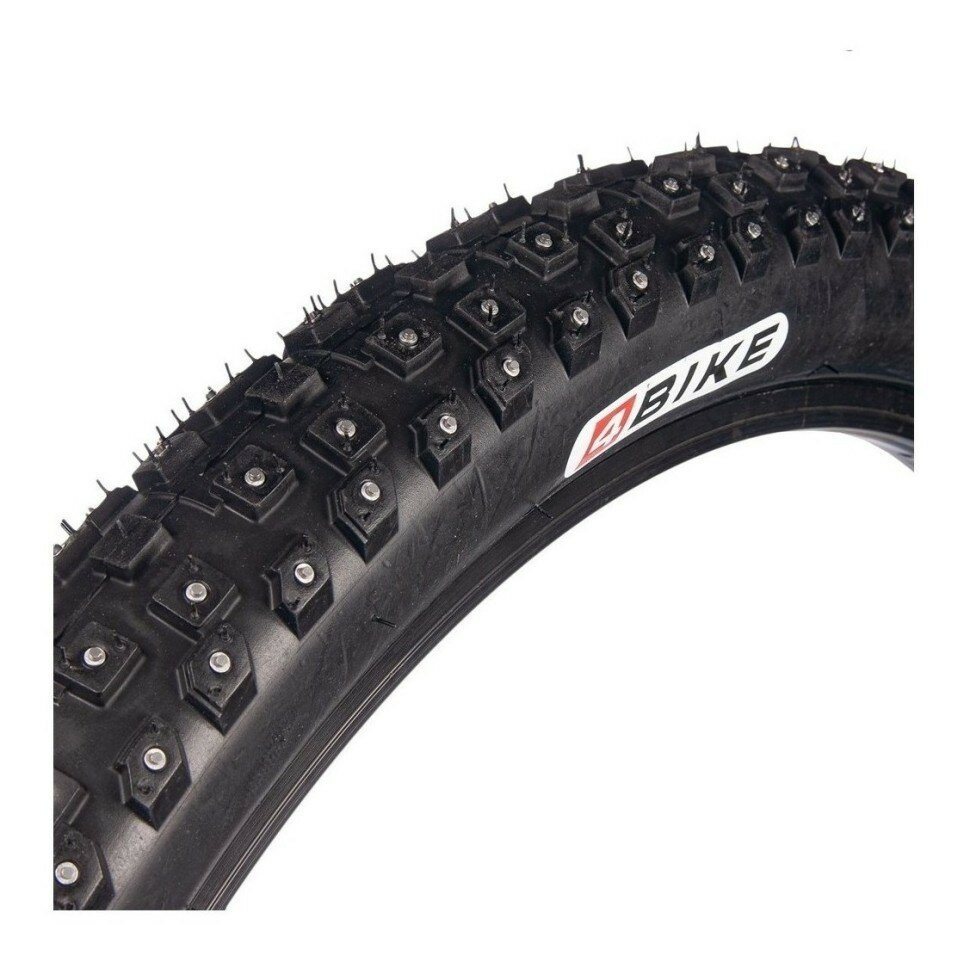 Велопокрышка зимняя шипованная 4BIKE, 26 x 2.35" (60-559), 368 стальных шипов, 4 ряда