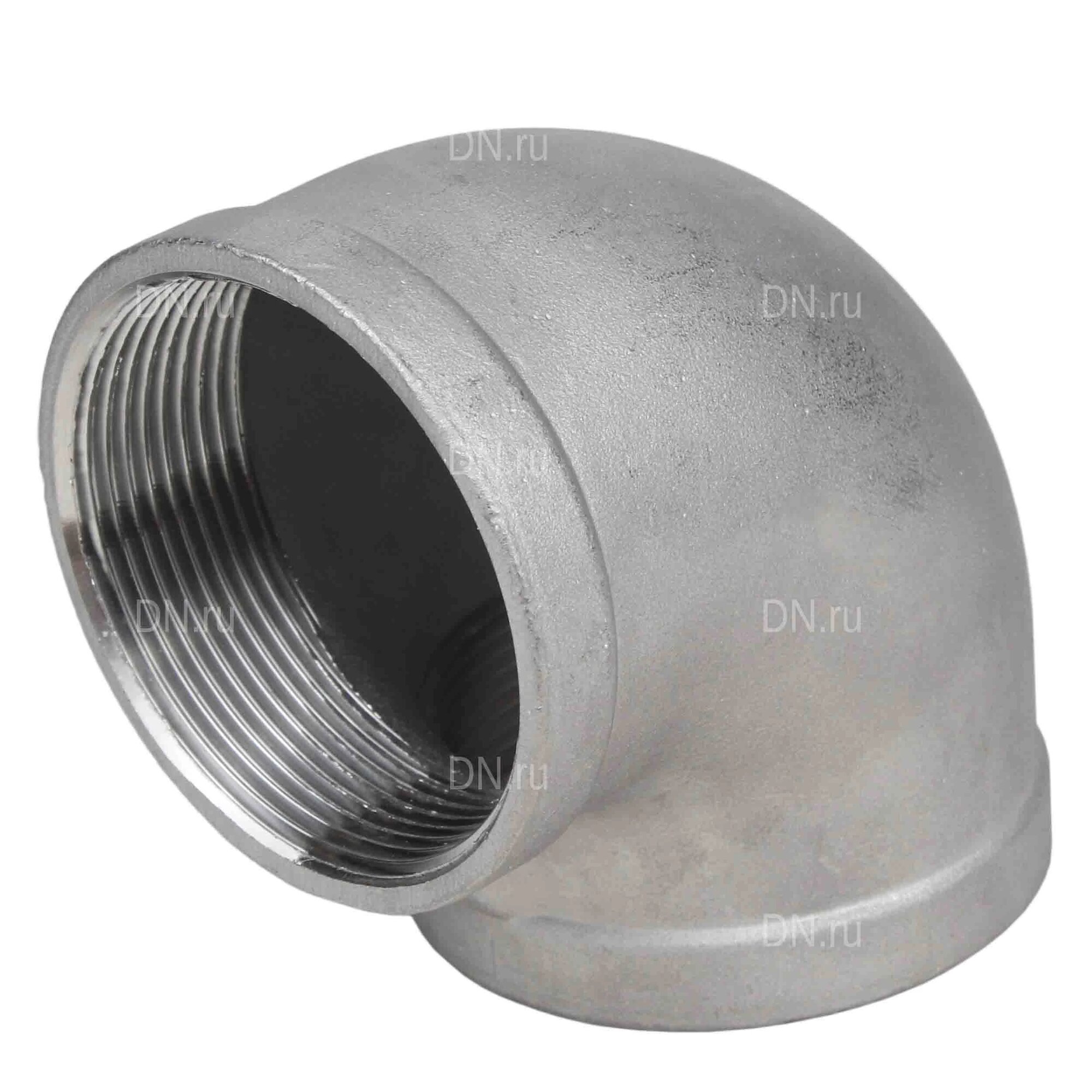 Отвод (уголок) DN.ru 304 Вр/Вр 3/4" Ду20 Ру16 угол 90°, корпус - нержавеющая сталь 304, присоединение - внутренняя / внутренняя резьба