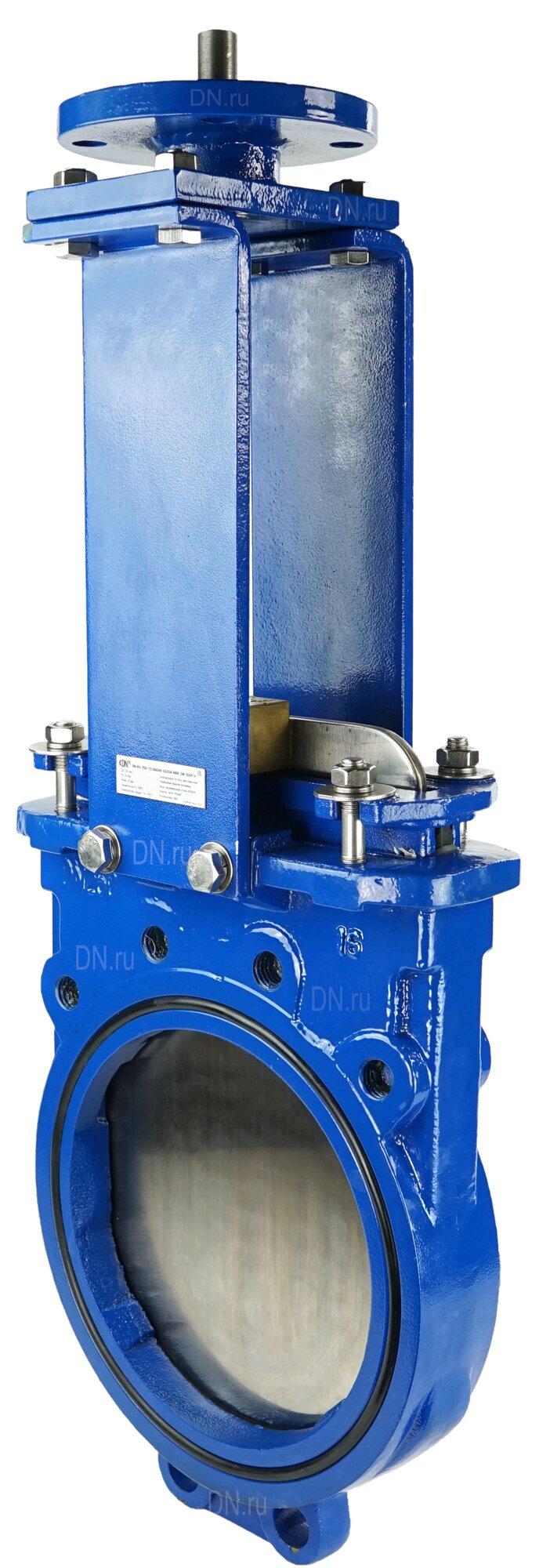 Задвижка шиберная ножевая DN. RU-250-10-GGG40-SS304-NBR-2W-ISOF14 Ду250 Ру10 (Pраб=10 бар) с невыдвижным шпинделем, корпус - GGG40, нож - SS304, уплотнение - NBR, направление рабочей среды - 2-стороннее, с ISO-фланцем под привод, шток 22, F14