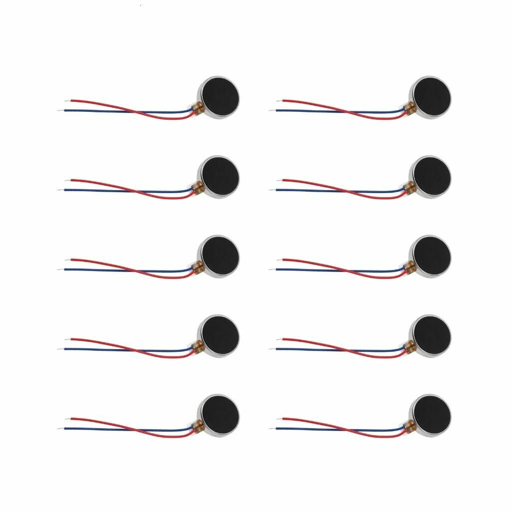 Мобильный микро-плоский вибрационный мотор монетный мини-вибратор 1.5-3.7В, - 10 шт.