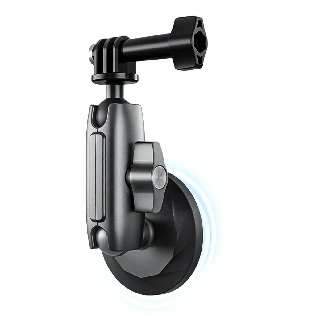 TELESIN CMM-001 Магнитный держатель для камеры из алюминиевого сплава с двойной 360° вращающейся шарнирной головкой, адаптером для спортивных камер и адаптером со сквозным резьбовым отверстием 1/4 дюйма, замена для GoPro 11/10, грузоподъемность max.
