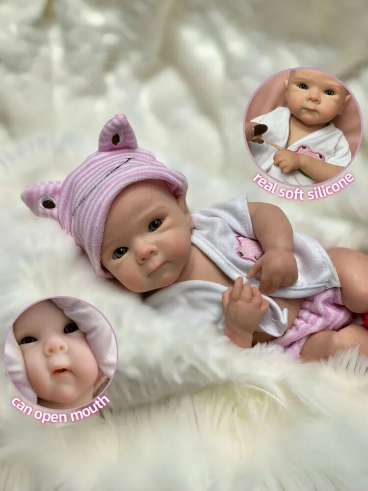 33см окрашенная силиконовая девушка перерожденная кукла (2 комплекта одежды)