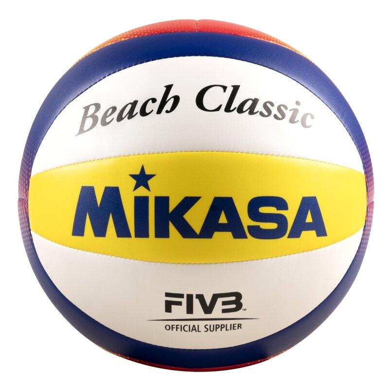 Мяч оригинальный волейбольный пляжный тренировочный Mikasa Beach Classic BV552С-WYBR FIVB, цвет Жёлтый/Синий