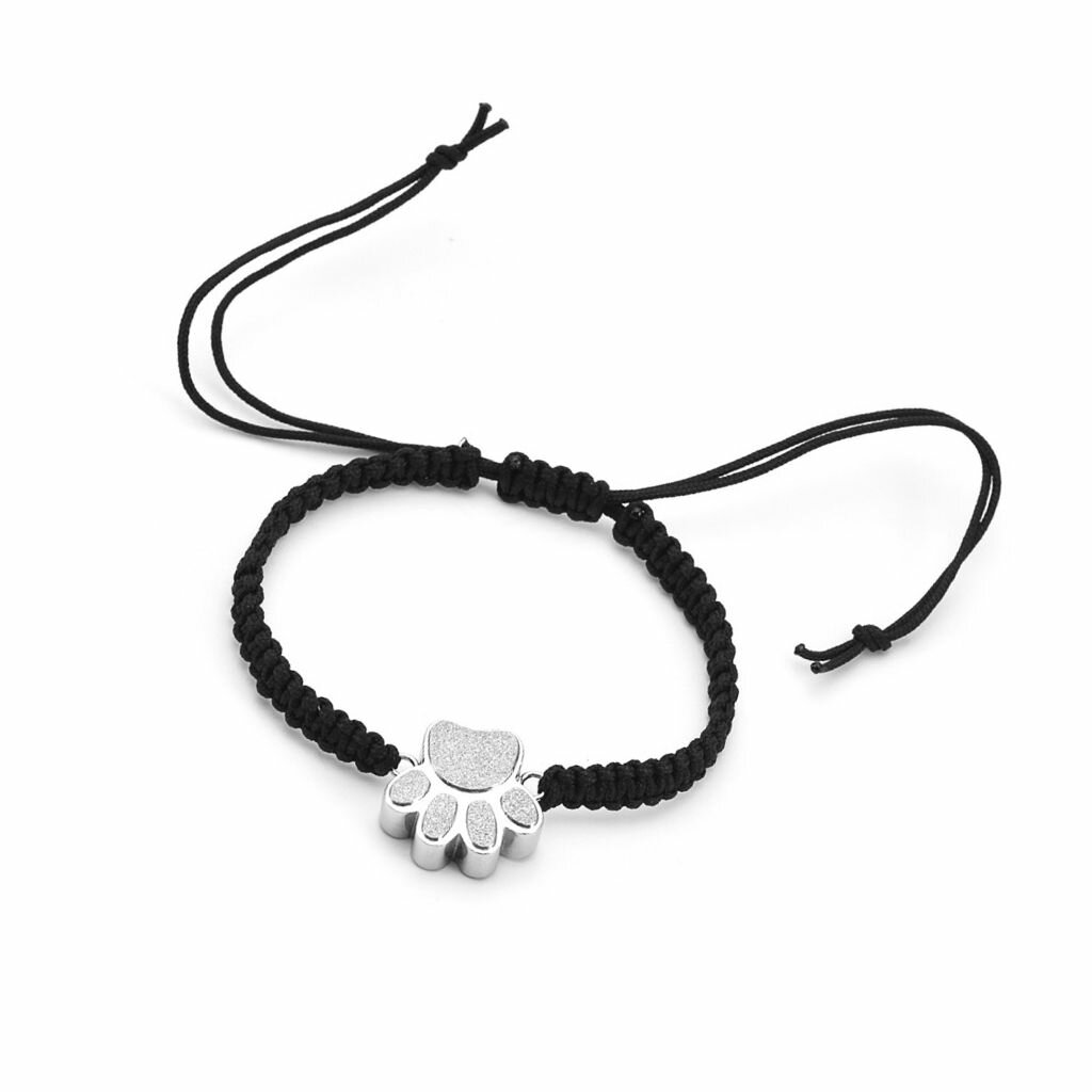 Браслет с Медвежьей лапой из плетеной Веревки для рук нержавеющей стали мужчин и женщин-стальной цвет