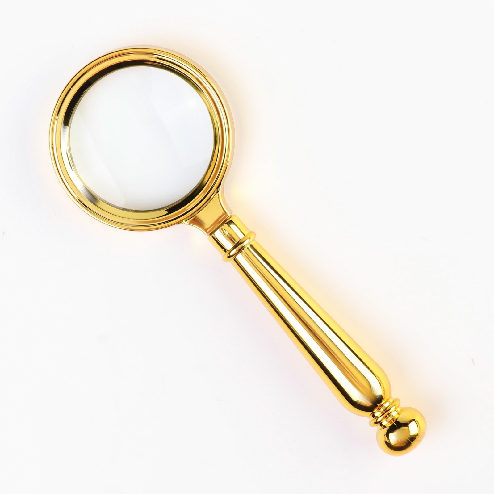 Лупа золотая, кратность 5, линза 45 мм, 16 см, особенности: классическая