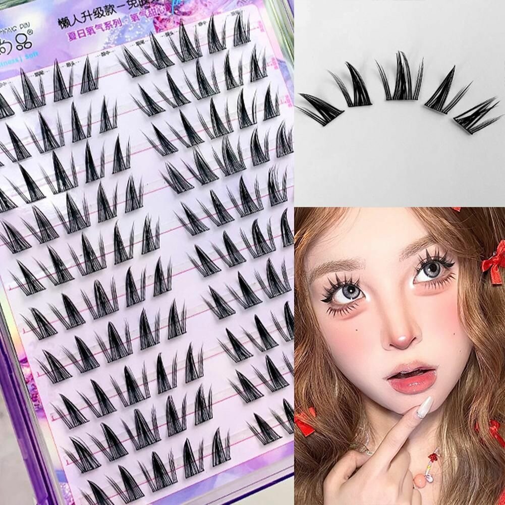 Женские сегментированные накладные ресницы, портативные наклейки для ресниц