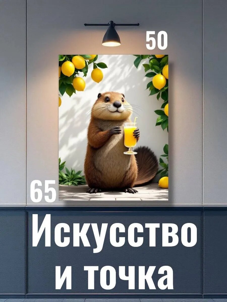 Картина интерьерная с бобром