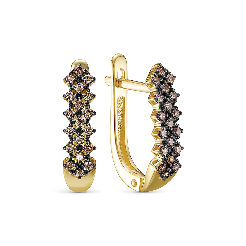 Серьги, золото, 585 проба, бриллиант